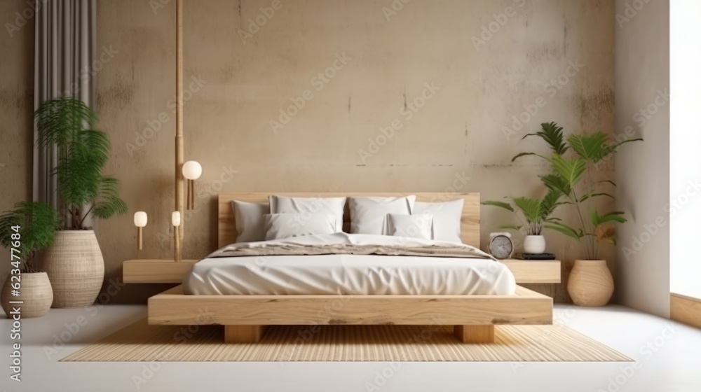 home interior mock up room design concept beautiful bedroom with ...