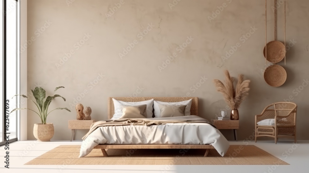 home interior mock up room design concept beautiful bedroom with ...