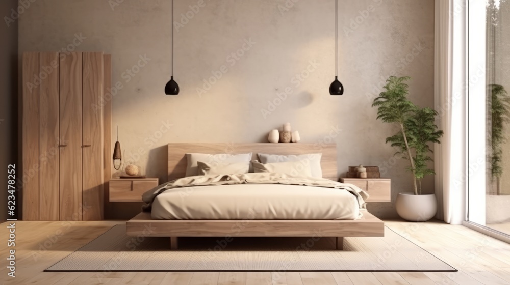 home interior mock up room design concept beautiful bedroom with ...