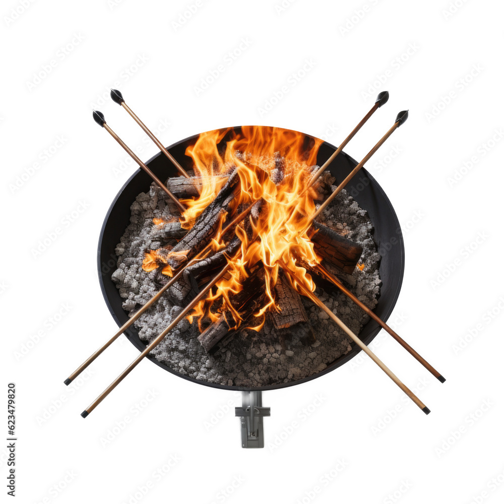 Camping fire pit rotisserie spit rod isolated on transparent background ...