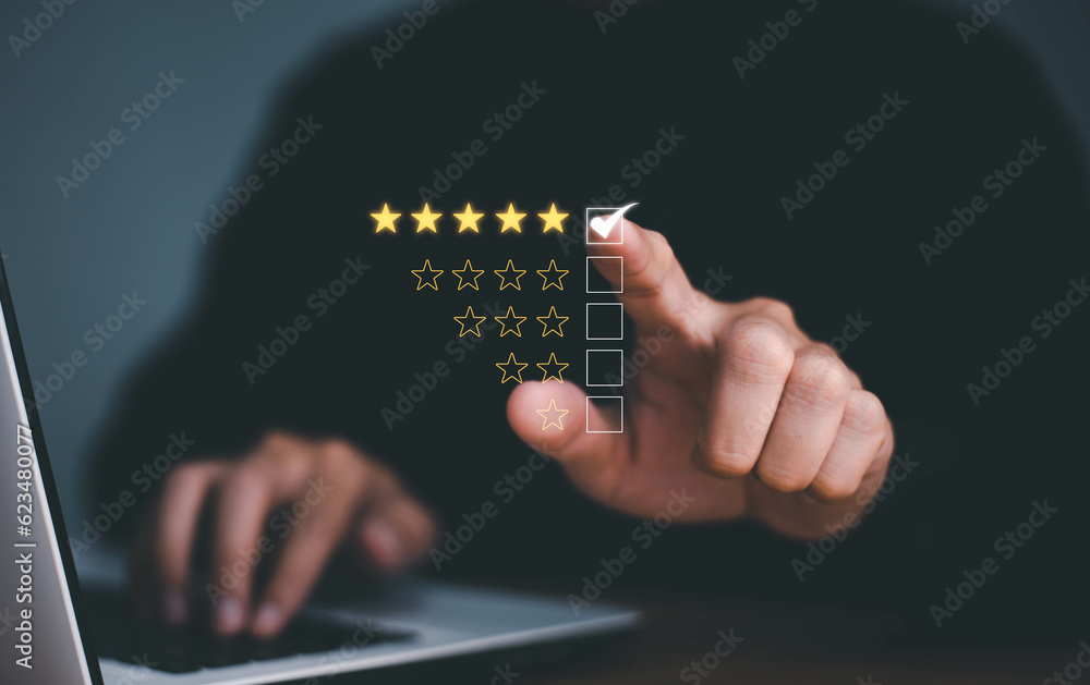 Customer Satisfaction Survey concept, 5-star satisfaction, service ...