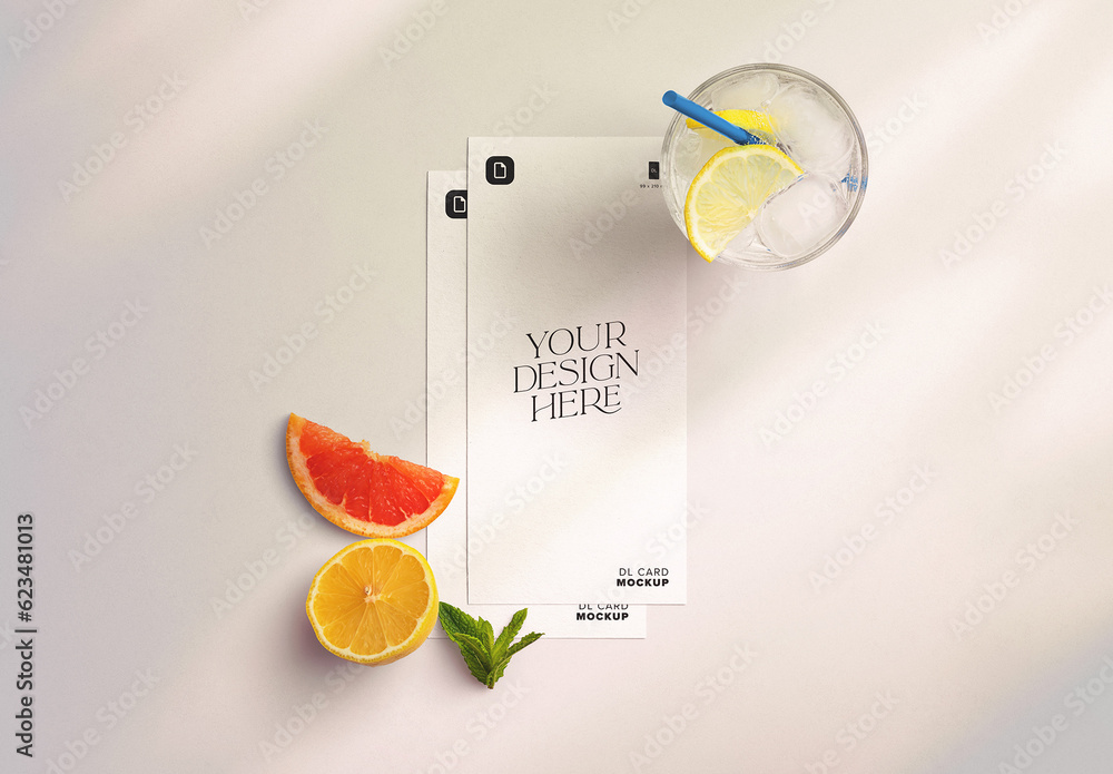 Cocktail Menu Mockup DL Size Stock Template | Adobe Stock