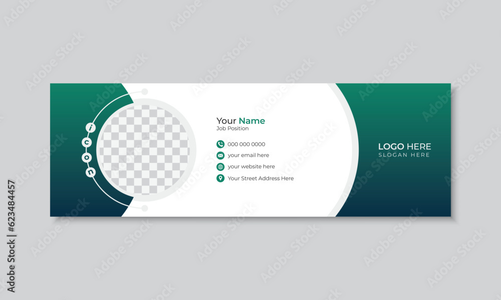 Modern creative email signature design or email footer template ...