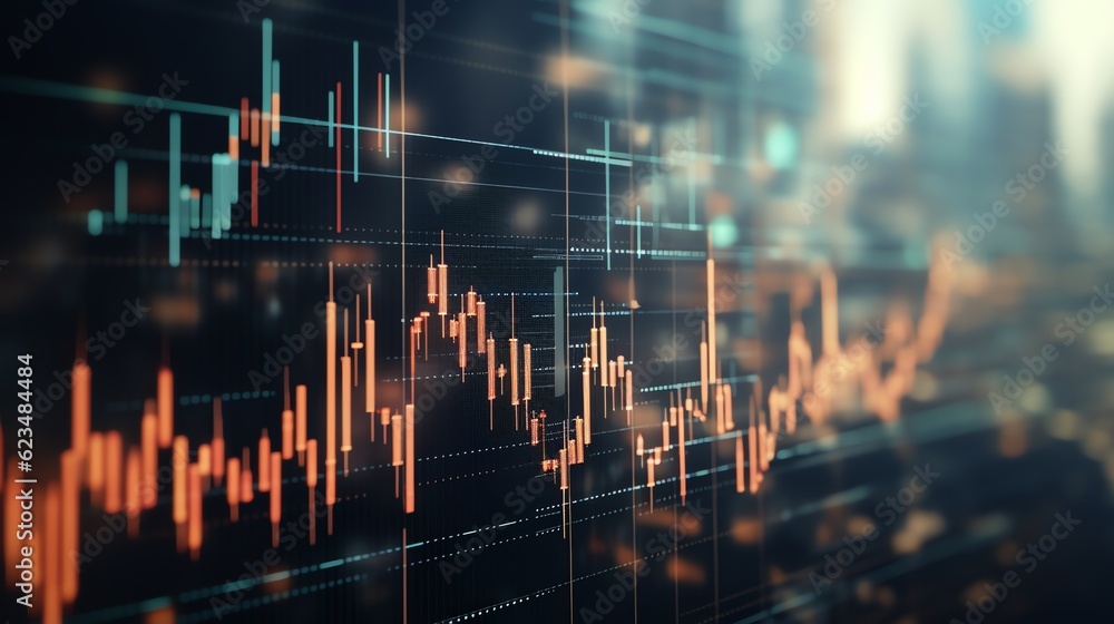 Data stock market with dark background, illustration for product ...