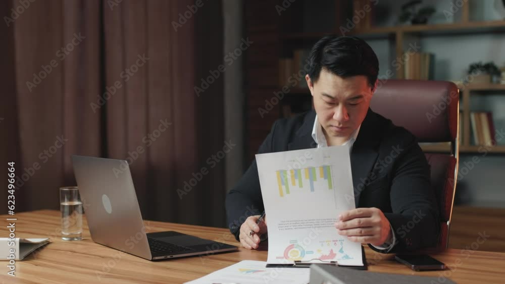 Respectful office manager wearing white shirt and black formal suit ...