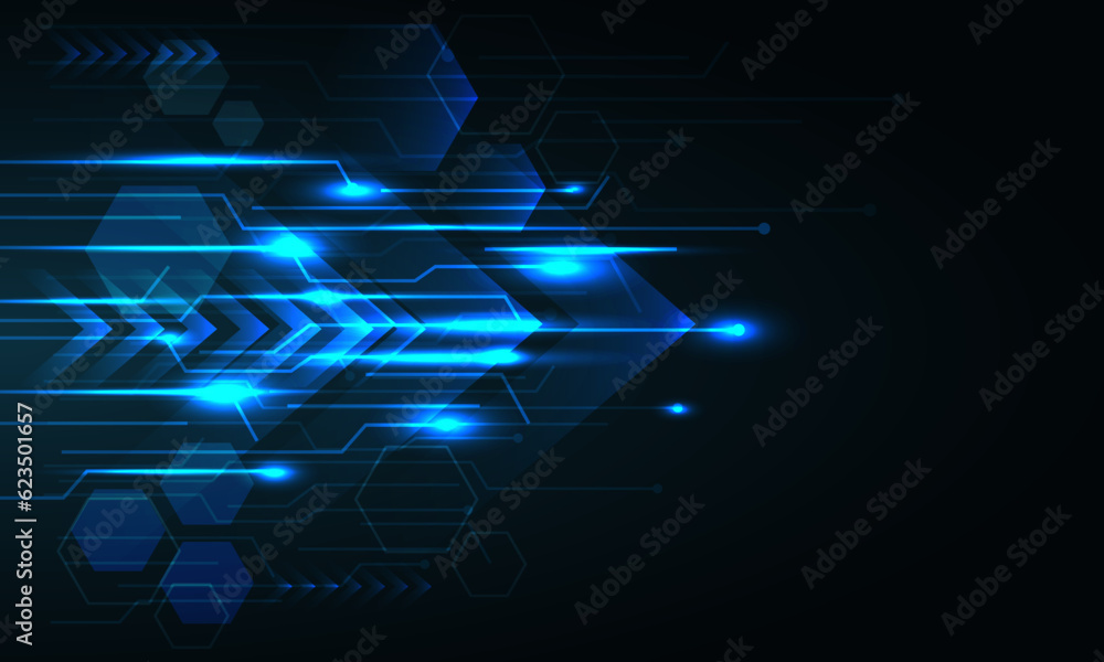 Abstract blue technology circuit cyber futuristic geometric design ...