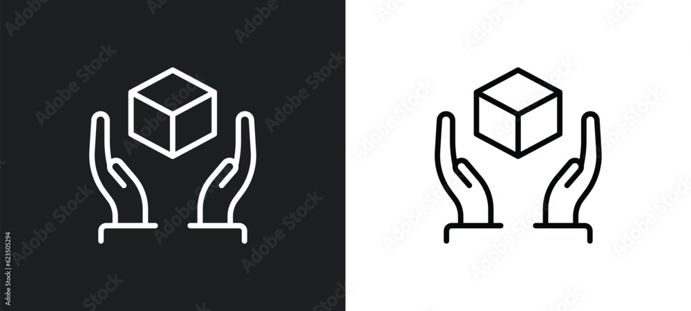 handle with care icon isolated in white and black colors. handle with ...