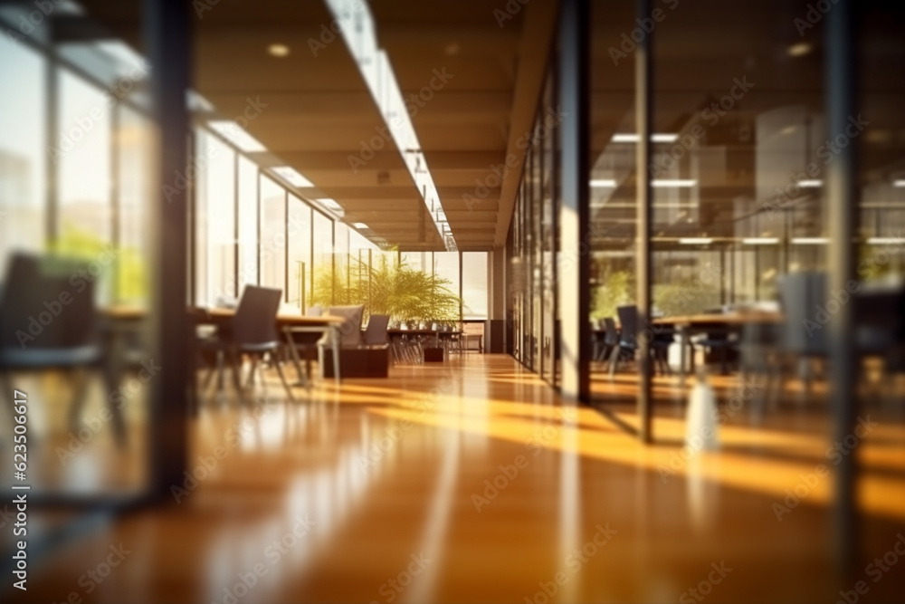 Abstract blurred office interior background, light modern office ...