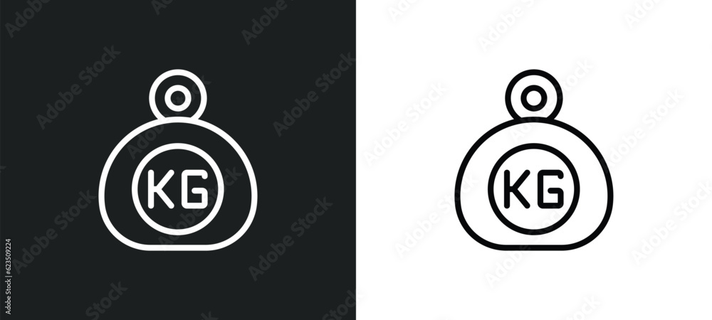 kilograms icon isolated in white and black colors. kilograms outline ...