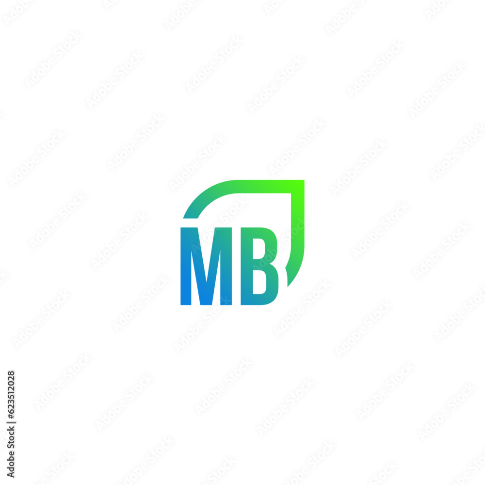 Letter MB logo grows, develops, natural, organic, simple, financial ...