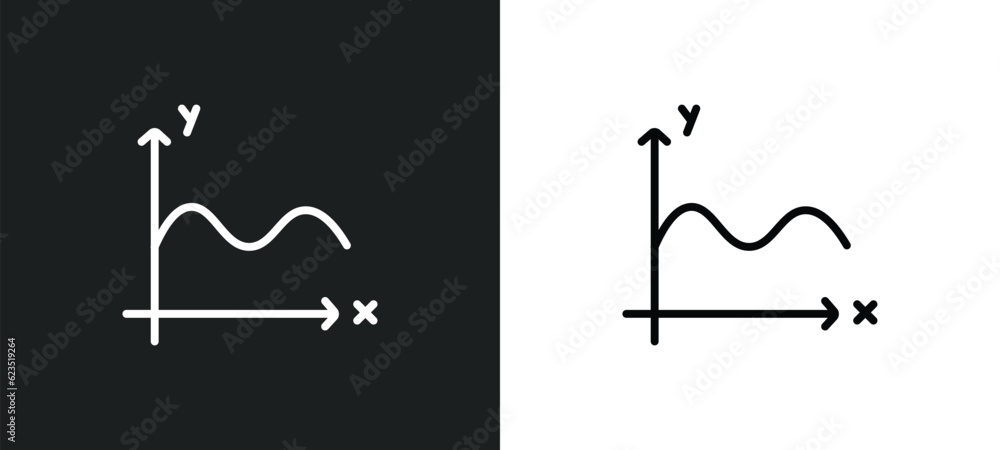sinusoid icon isolated in white and black colors. sinusoid outline ...