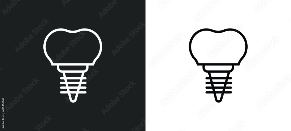 dental prosthesis icon isolated in white and black colors. dental ...