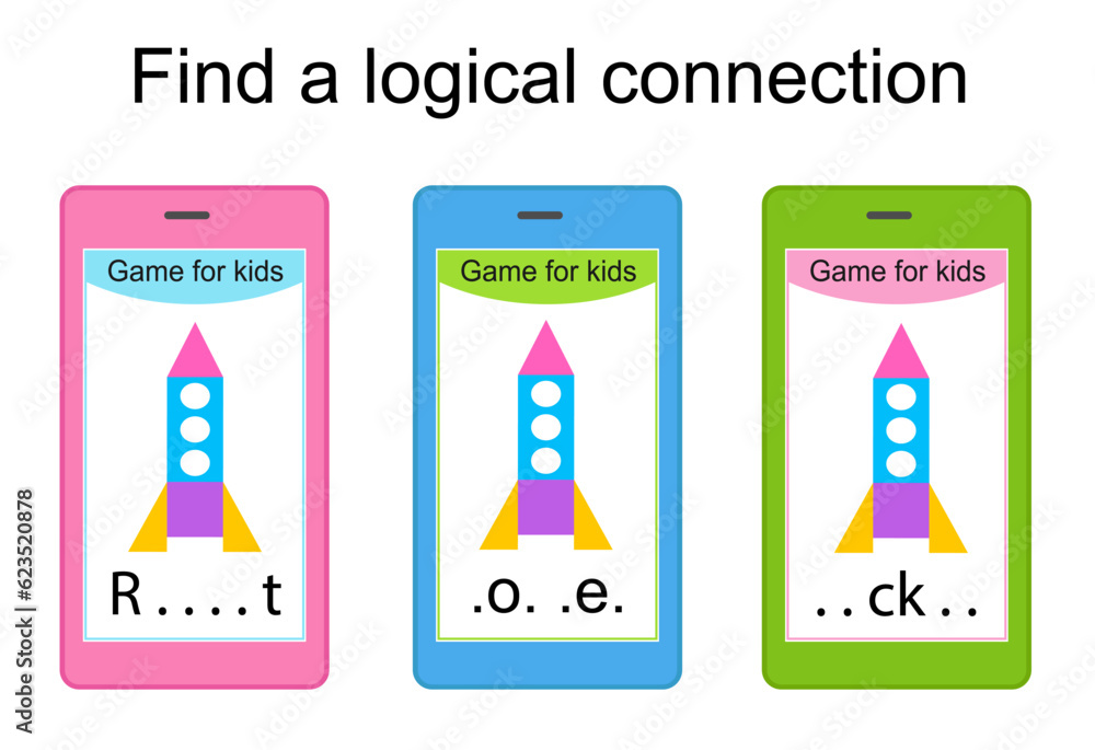 Logic puzzle for kids. Guess a logical connection between these ...