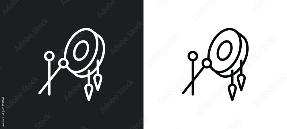 native american drum icon isolated in white and black colors. native ...