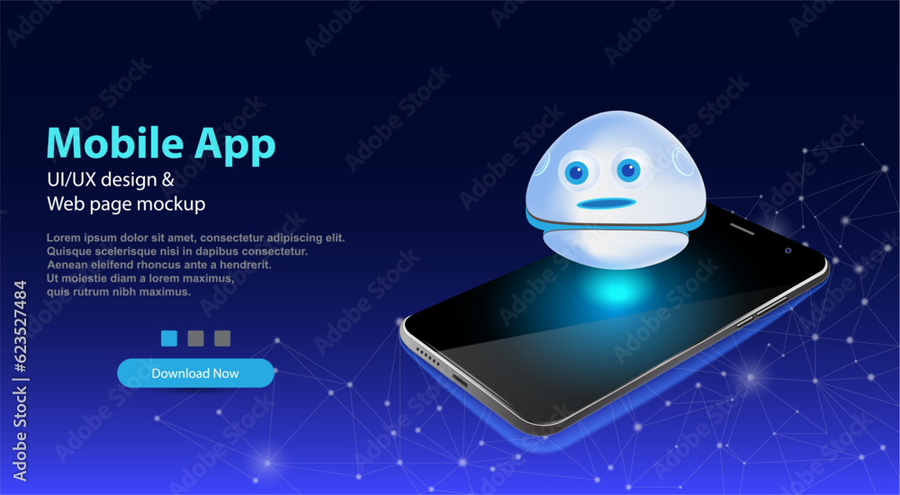 Chat bot avatars. Mobile chatbot. AI chat bot based on artificial ...