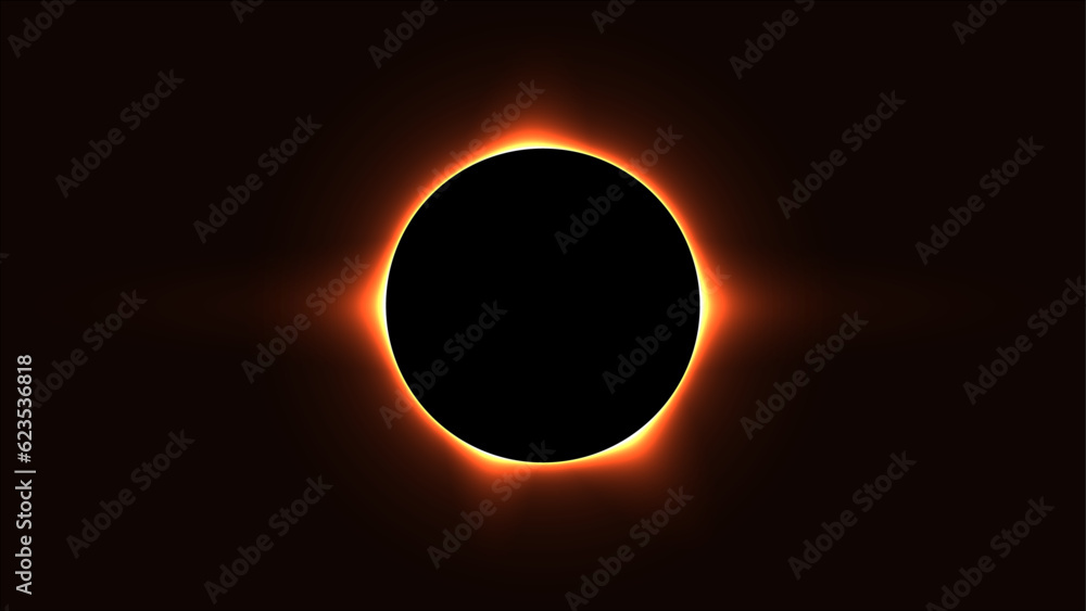 Solar eclipse total sun background. Moon eclipse glow in space. solar ...