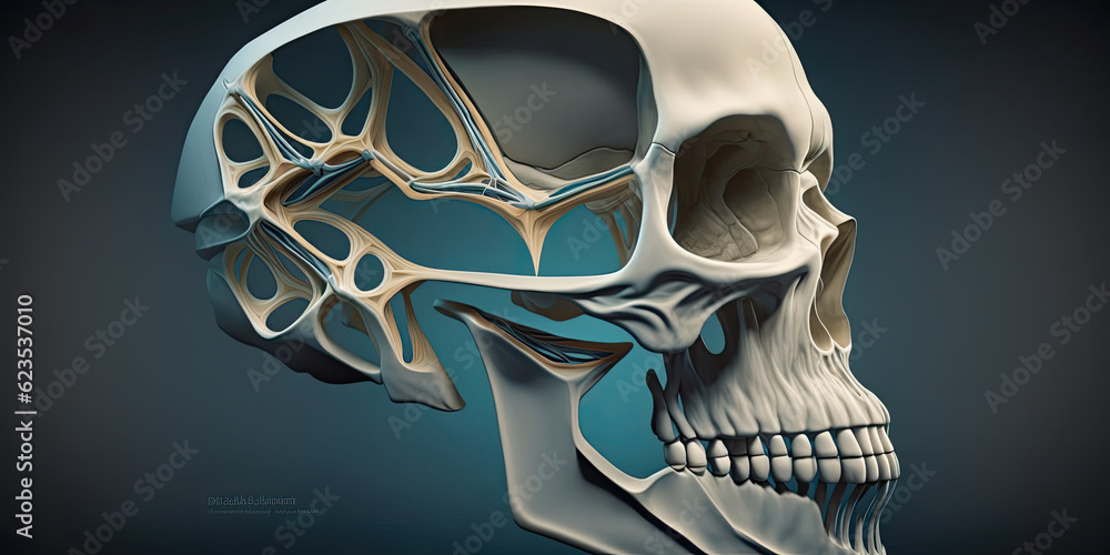 X-ray of the zygomatic bone and eye sockets, showing the structure of ...