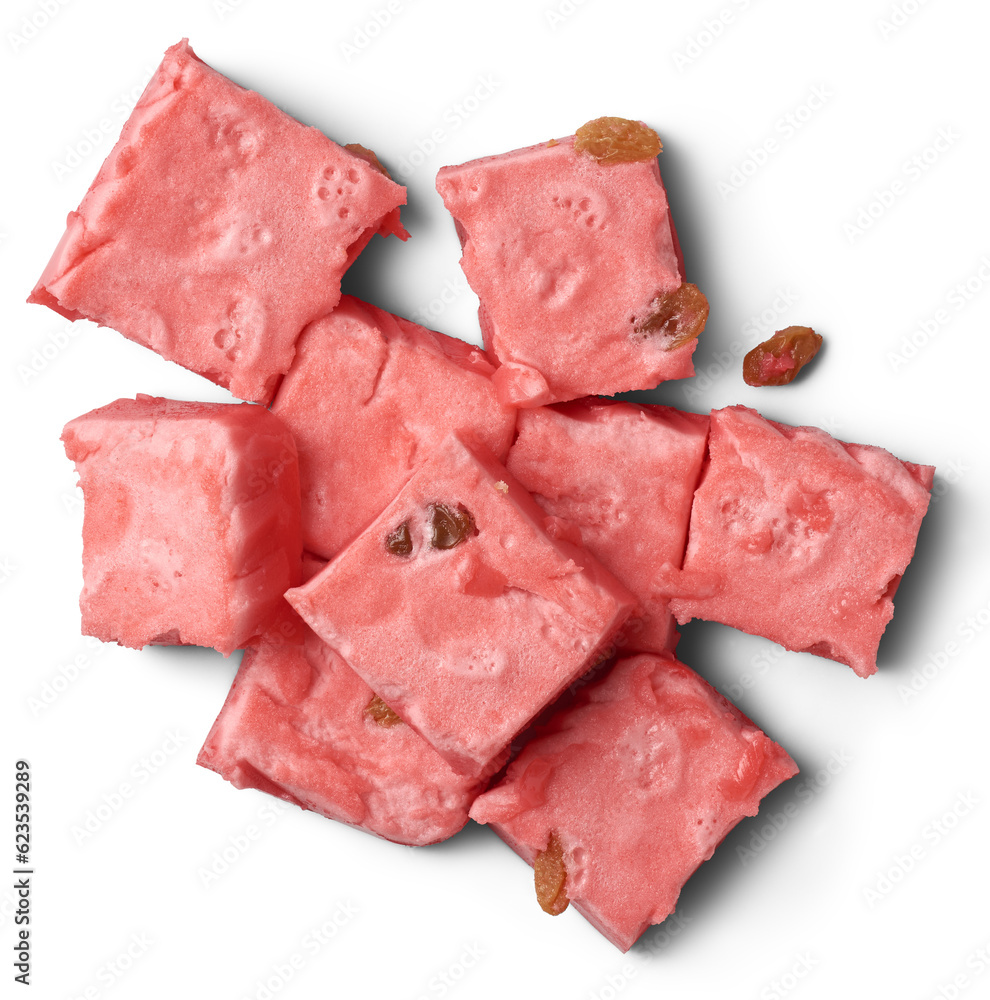 cubes of jelly pudding, delicious sweet dish made with fresh cream ...