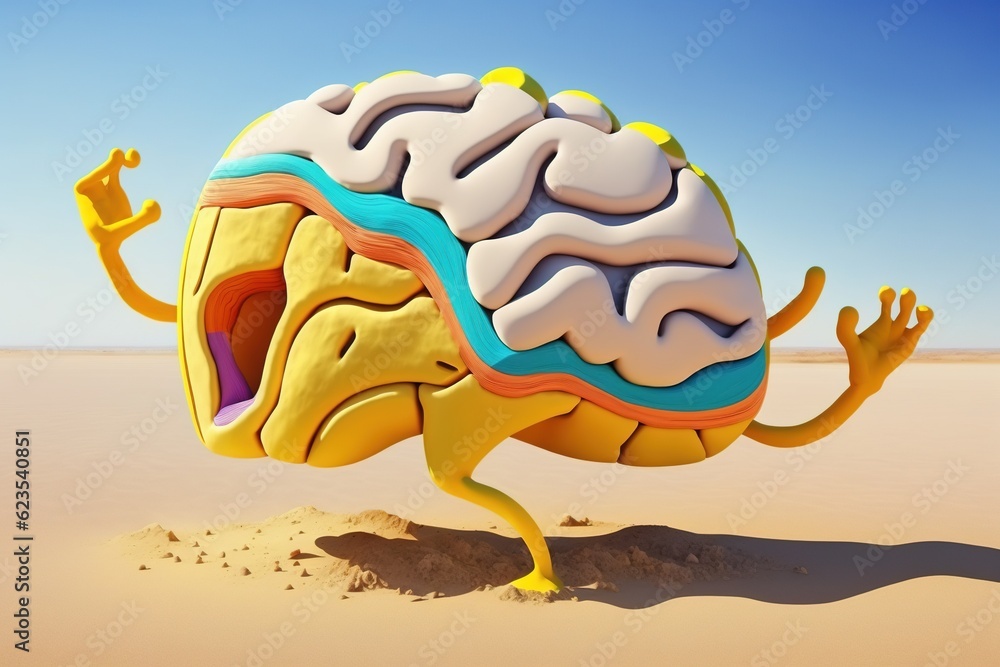 Brain. Cute cartoon healthy human anatomy internal organ character set ...