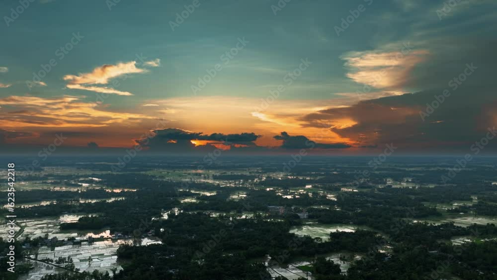 Beautiful sunrise and sunset scenes from above. 4K nature drone video ...