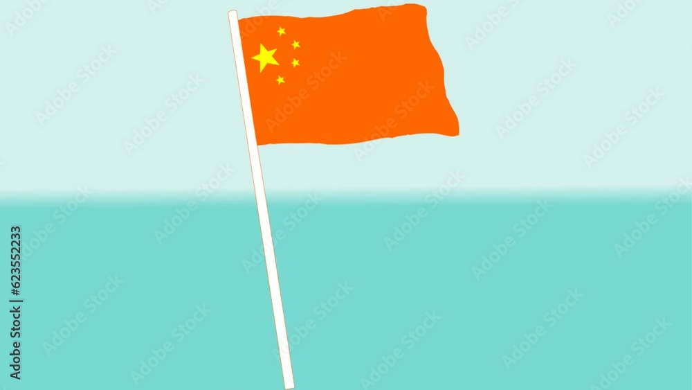 China flag waving background and 2d animation, flag of china waving ...