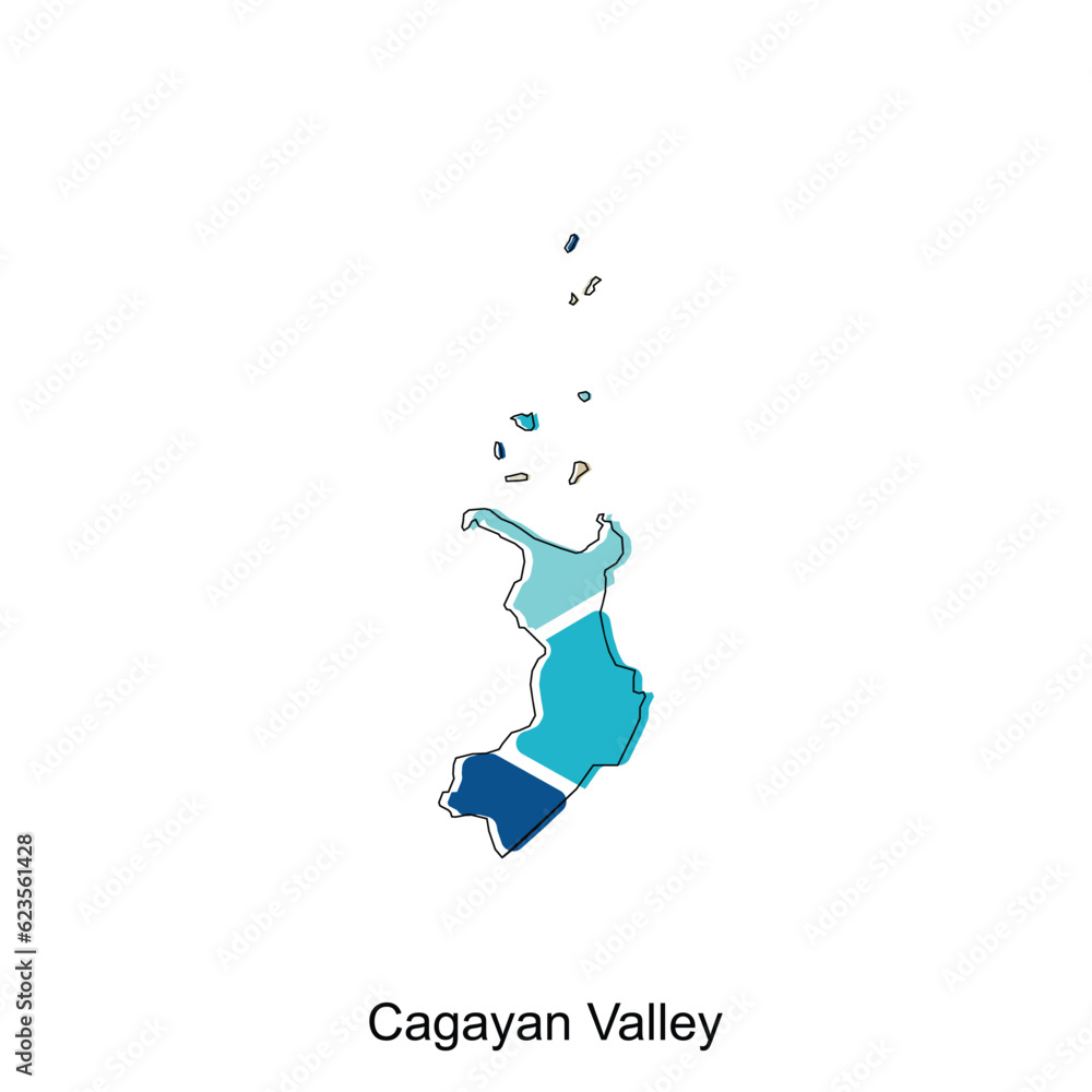 Map of Cagayan Valley modern design, Philippines map illustration ...