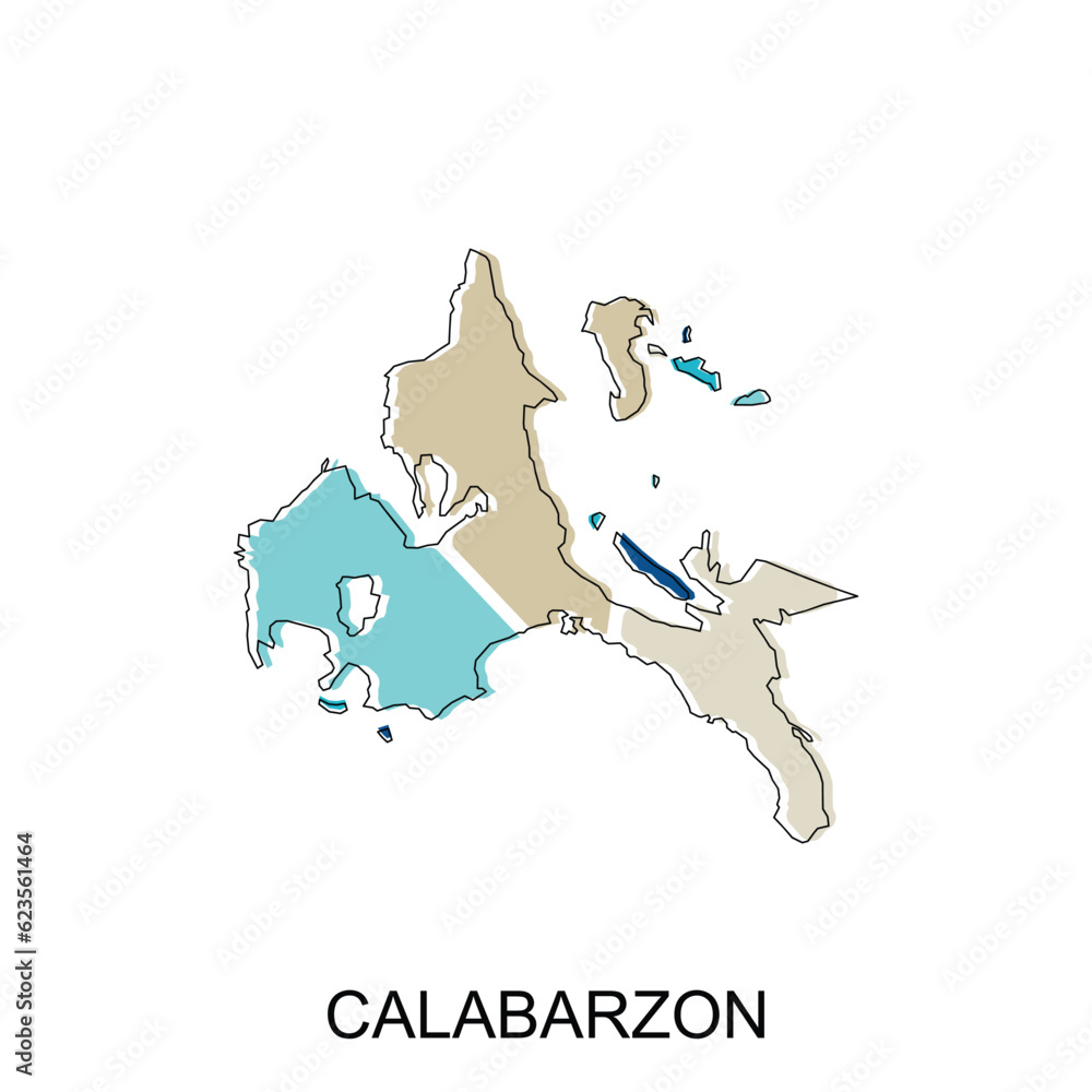 Map of Calabarzon geometric design, World Map International vector ...