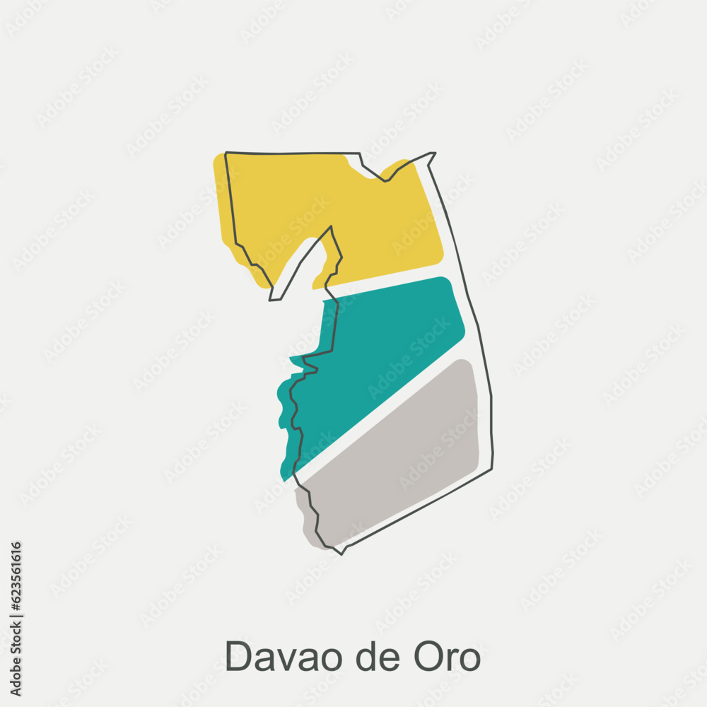 Map of Davao De Oro geometric design, World Map International vector ...