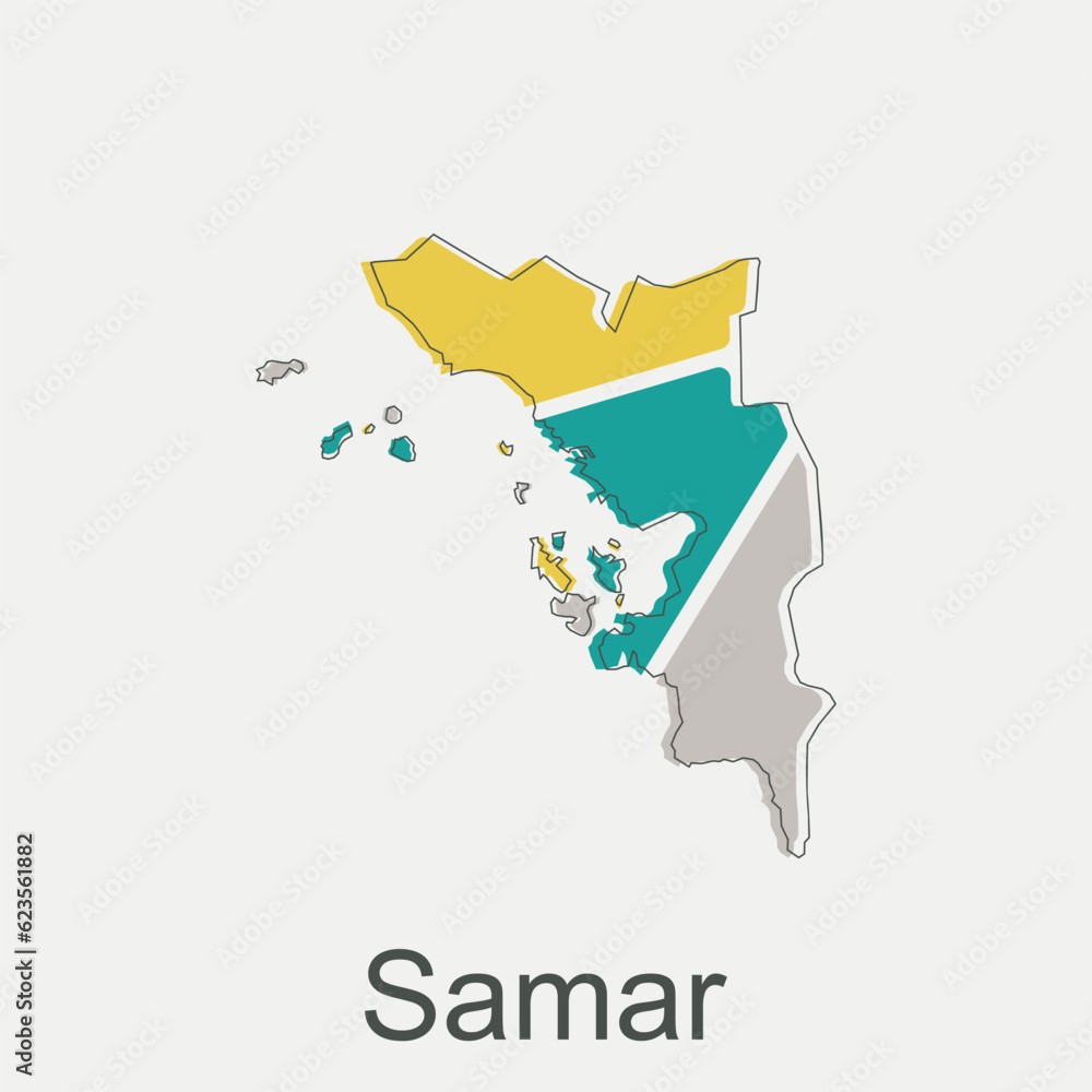 vector map of Samar modern outline, High detailed vector Philippines ...