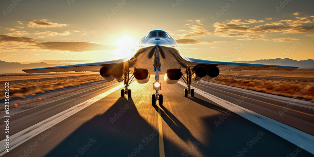 Exterior view of Concorde airplane as representation of generic ...