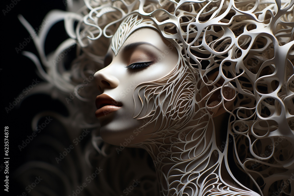 Modern Art Sculpture of beautiful woman, minimalistic photography ...