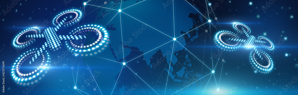 Drone Light Show illustration. Drone wallpaper and background. Light ...