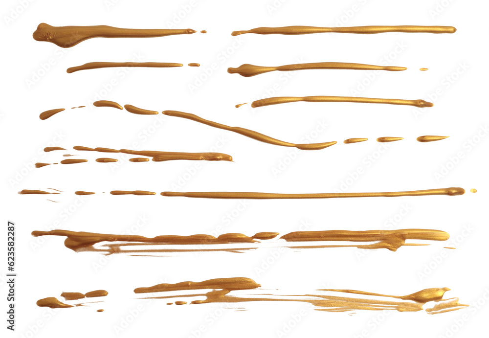 PNG Gold glitter ink color smear brush stroke stain line blot on ...