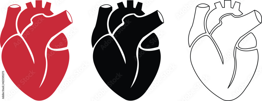 heart icon in flat style isolated vector on white transparent ...