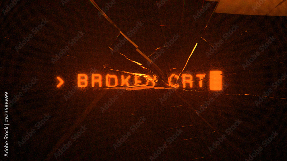 Broken CRT Title Stock Template | Adobe Stock
