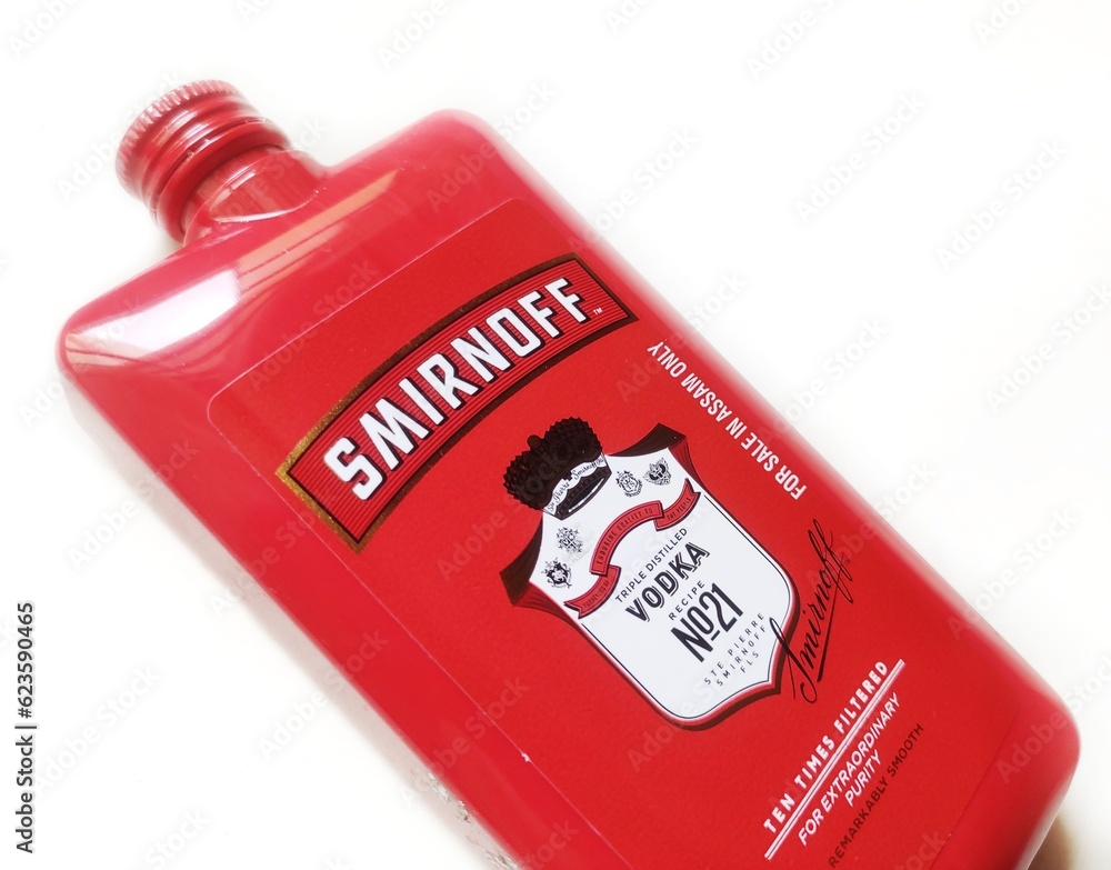 Guwahati, Assam, India - July 14, 2023 : Smirnoff is a brand of vodka ...