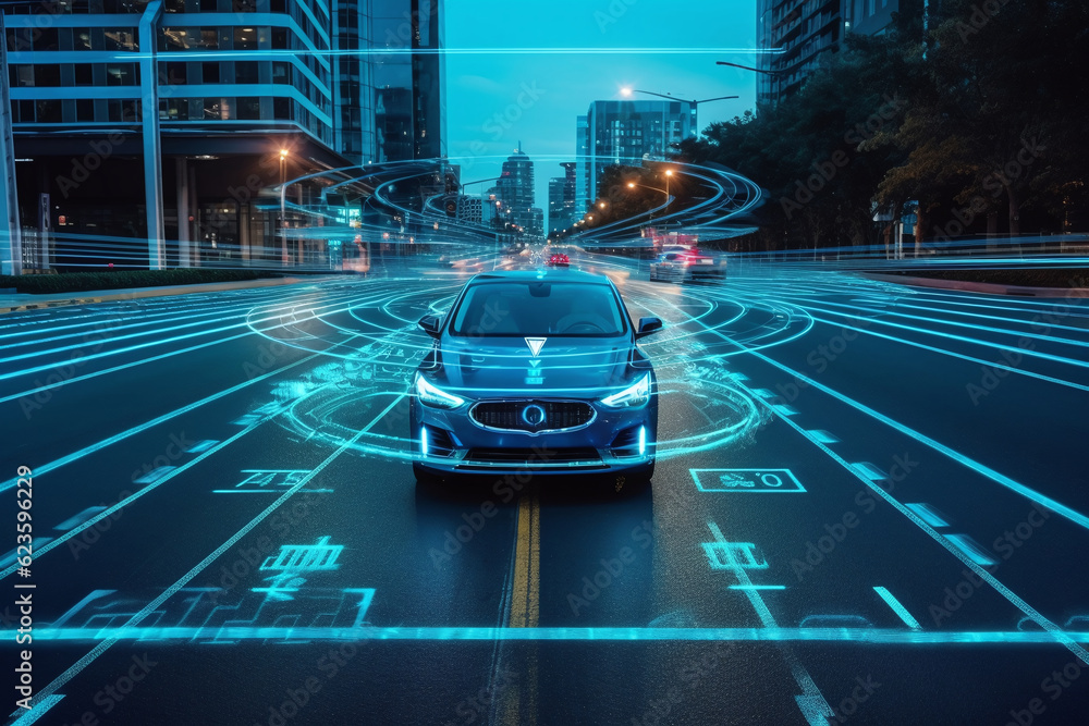 Transportation and technology concept. ITS (Intelligent Transport ...