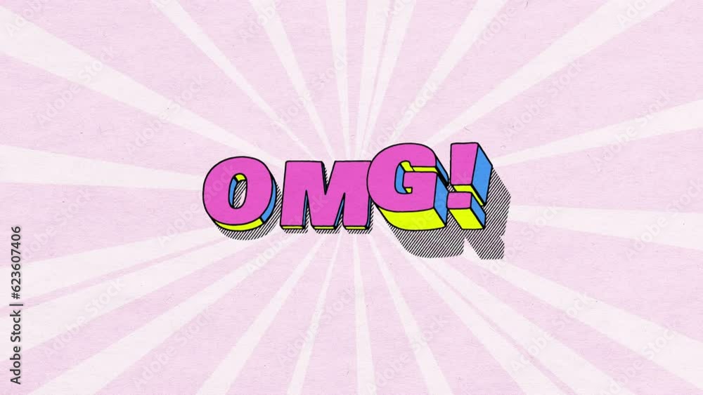 OMG! - comics style 3D text with shadow on paper textured background in ...