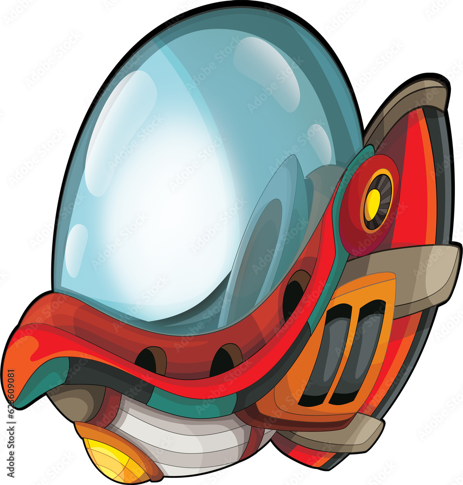 Cartoon alien creature on a ufo space ship or star ship transportation ...