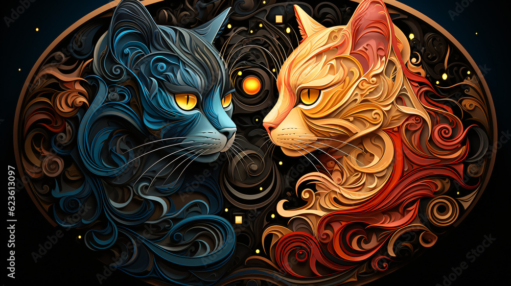 Abstract Animalia: A Vibrant Mosaic of Dogs, Cats, and Exotic Creatures ...