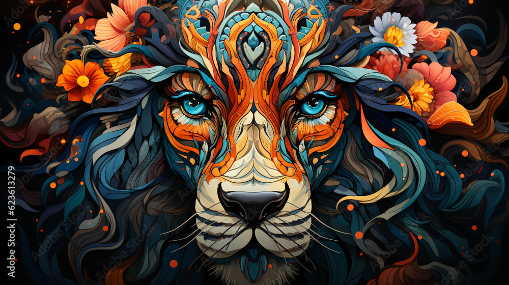 Abstract Animalia: A Vibrant Mosaic of Dogs, Cats, and Exotic Creatures ...