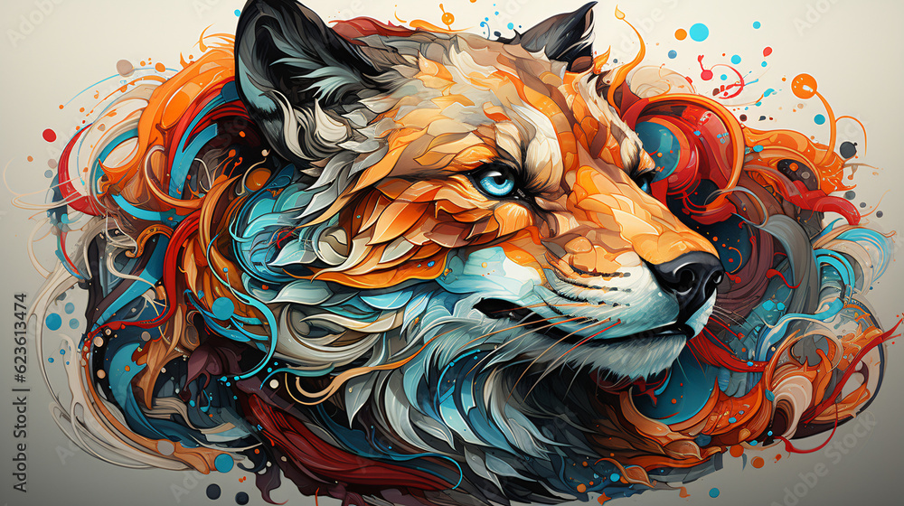 Abstract Animalia: A Vibrant Mosaic of Dogs, Cats, and Exotic Creatures ...