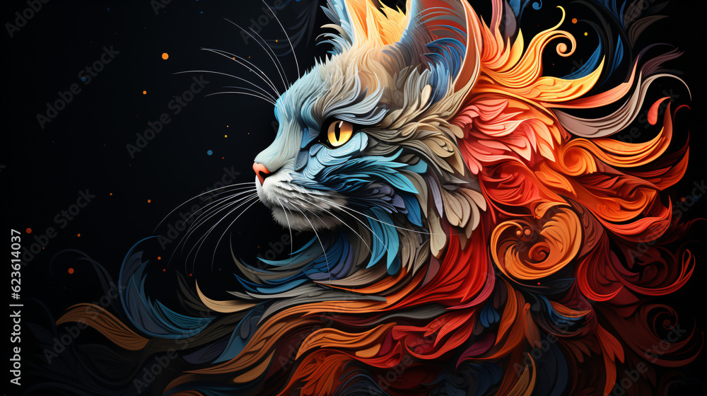 Abstract Animalia: A Vibrant Mosaic of Dogs, Cats, and Exotic Creatures ...