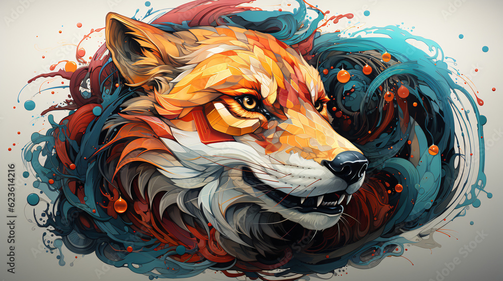 Abstract Animalia: A Vibrant Mosaic of Dogs, Cats, and Exotic Creatures ...