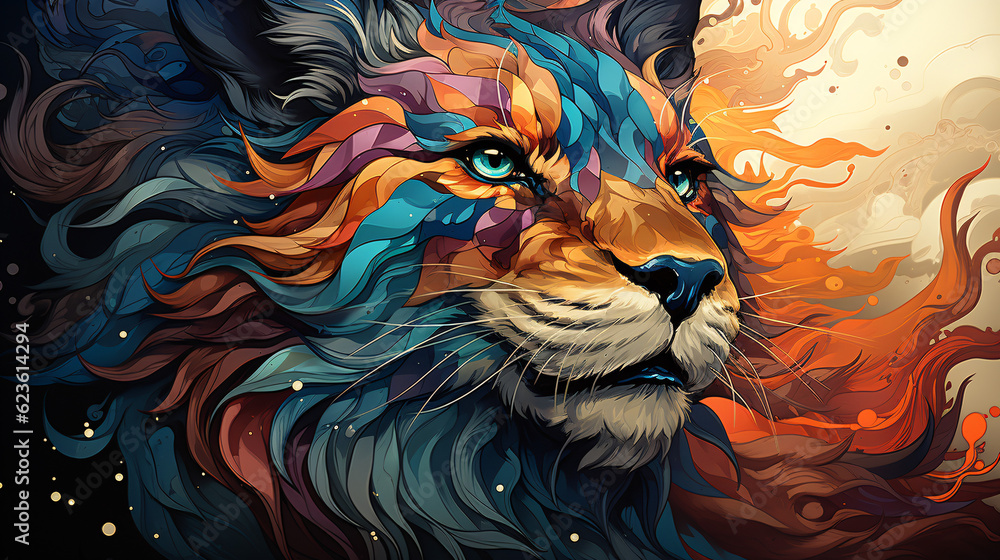 Abstract Animalia: A Vibrant Mosaic of Dogs, Cats, and Exotic Creatures ...