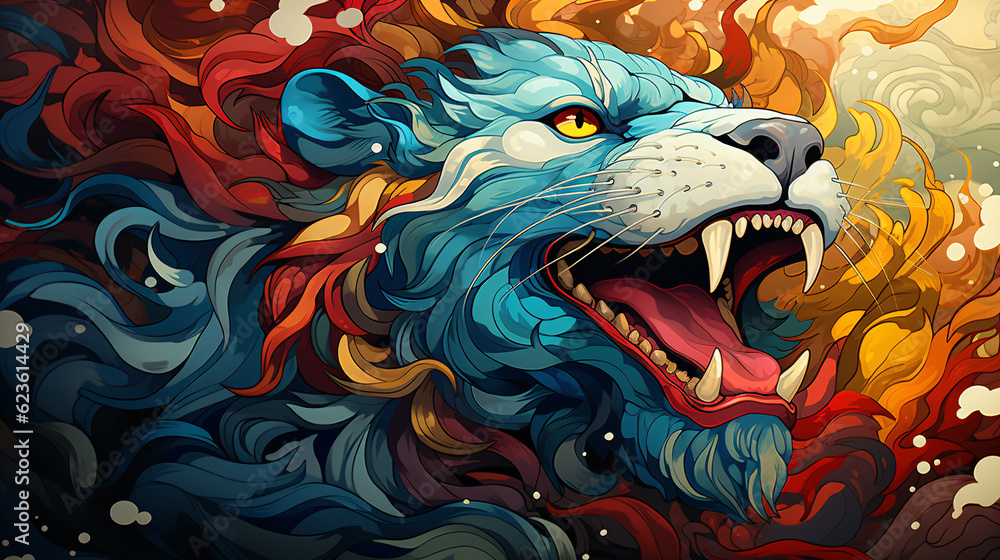 Abstract Animalia: A Vibrant Mosaic of Dogs, Cats, and Exotic Creatures ...