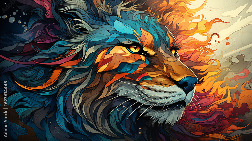 Abstract Animalia: A Vibrant Mosaic of Dogs, Cats, and Exotic Creatures ...
