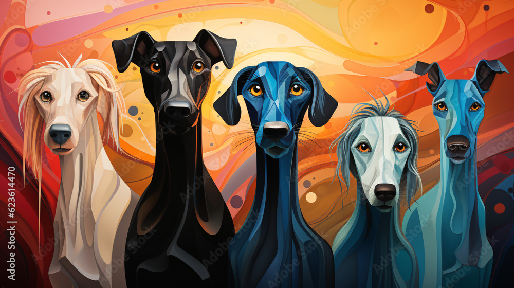 Abstract Animalia: A Vibrant Mosaic of Dogs, Cats, and Exotic Creatures ...