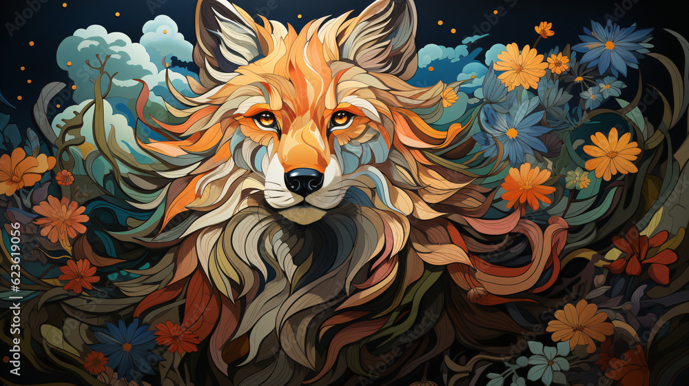 Abstract Animalia: A Vibrant Mosaic of Dogs, Cats, and Exotic Creatures ...