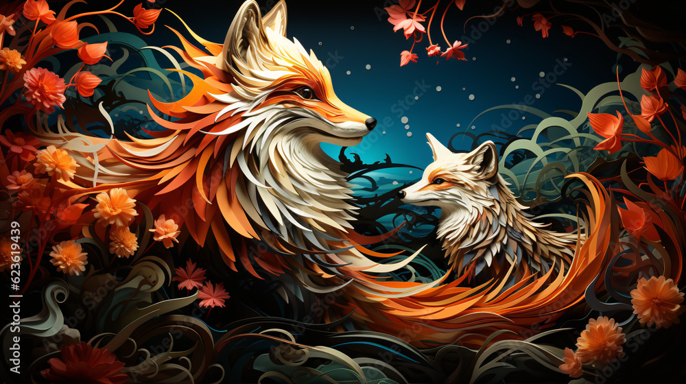 Abstract Animalia: A Vibrant Mosaic of Dogs, Cats, and Exotic Creatures ...